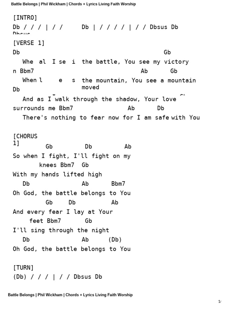 Battle Belongs Chords and Lyrics | PDF | Song Structure | Songs