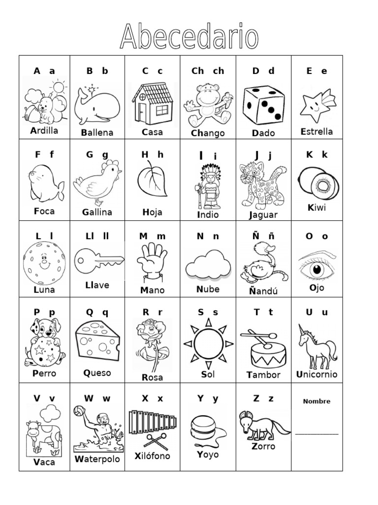 Abecedario para Colorear ME | PDF