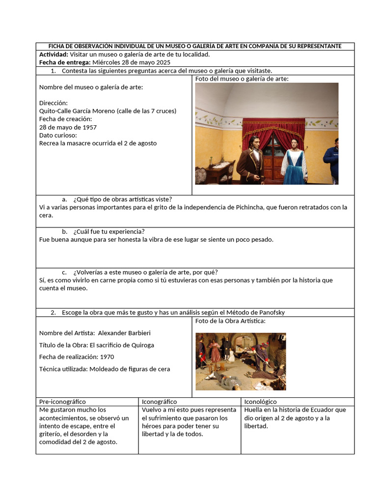Ficha de Observacion Museos | PDF