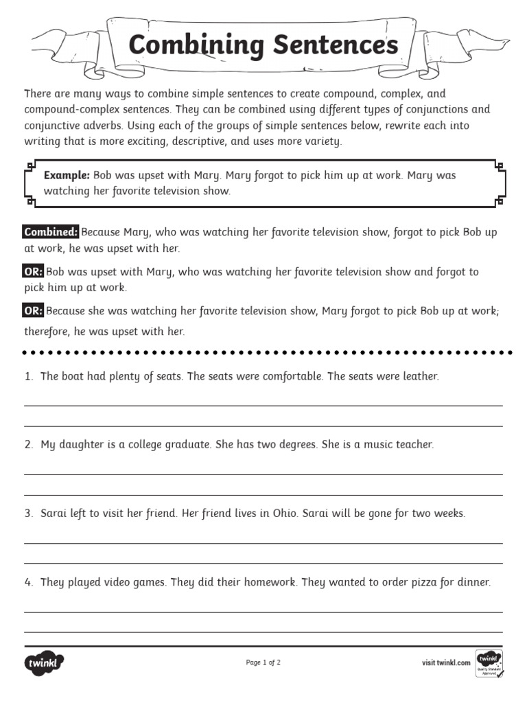 Techniques for Combining Sentences | PDF
