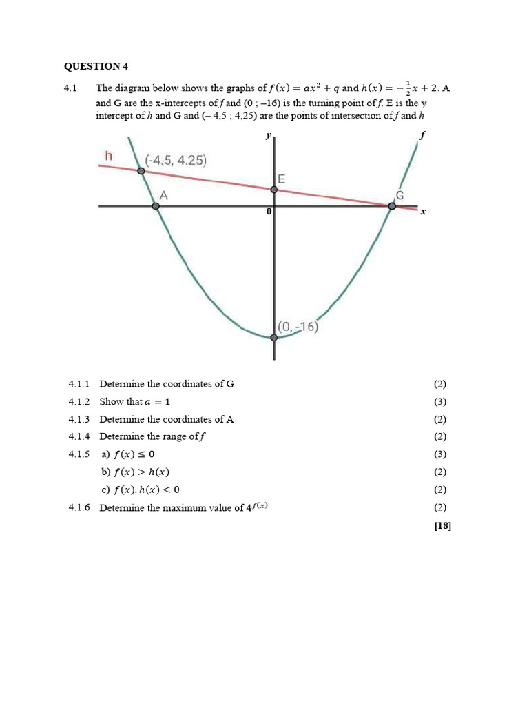 Grade 10 Questioni 4 and 5 Functions Prepration | PDF