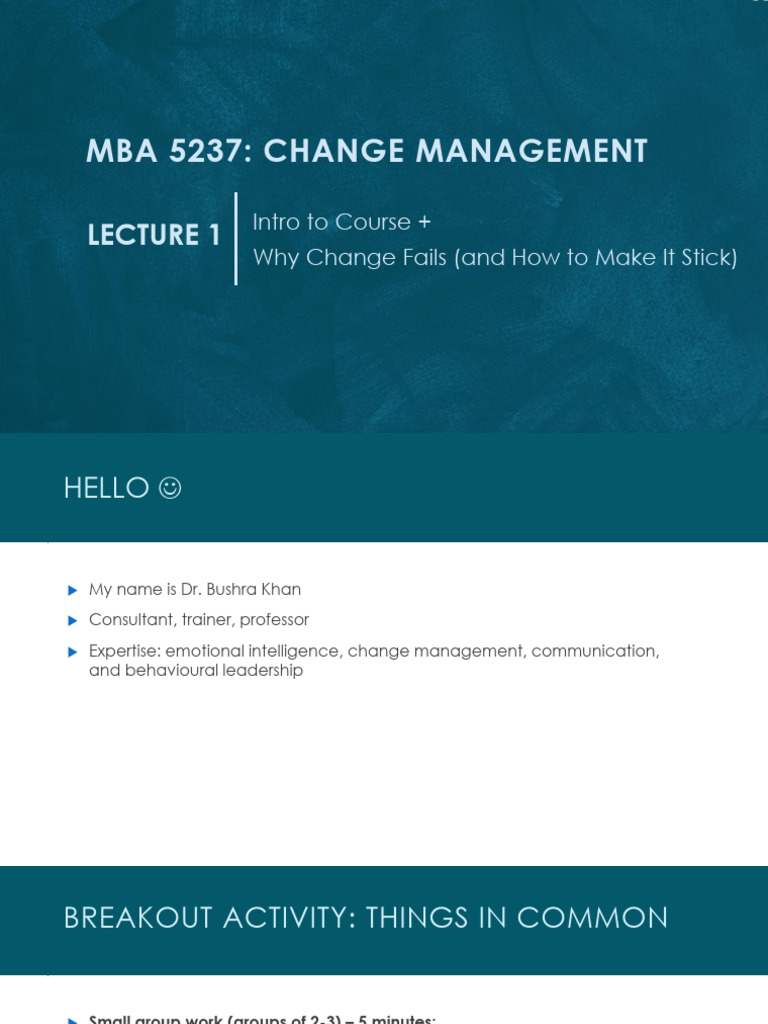 Change Management Essentials: EI & Success | PDF | Emotional ...