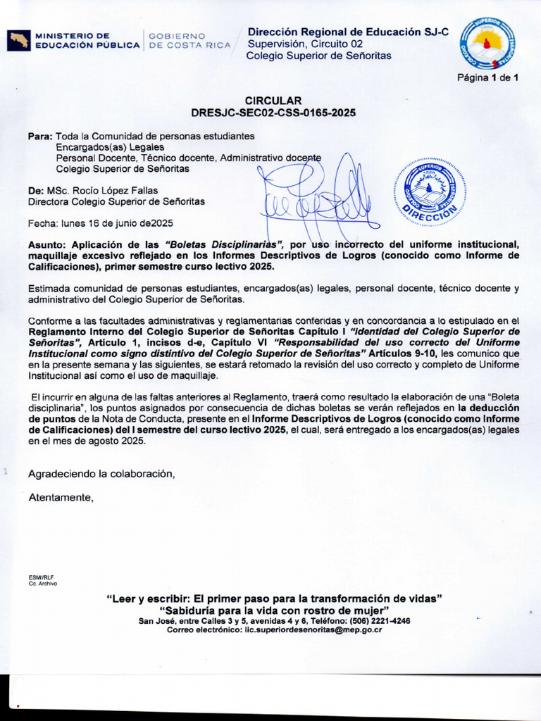 Boletas Disciplinarias 20250616 - 13305806 - 0434 | PDF
