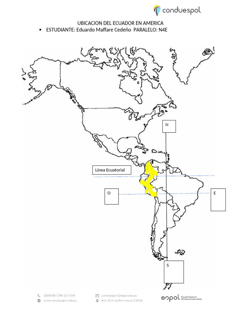 Mapa Del Ecuador en America. Eduardo | PDF