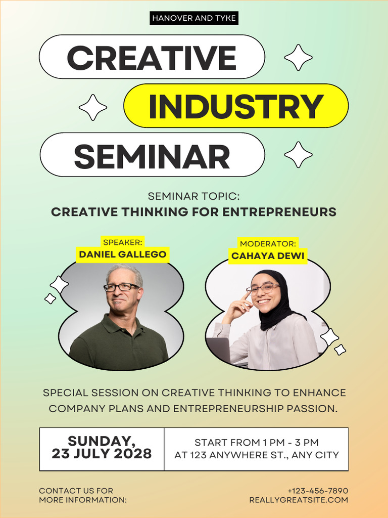 Yellow Orange Playful Bold Seminar Event Poster | PDF