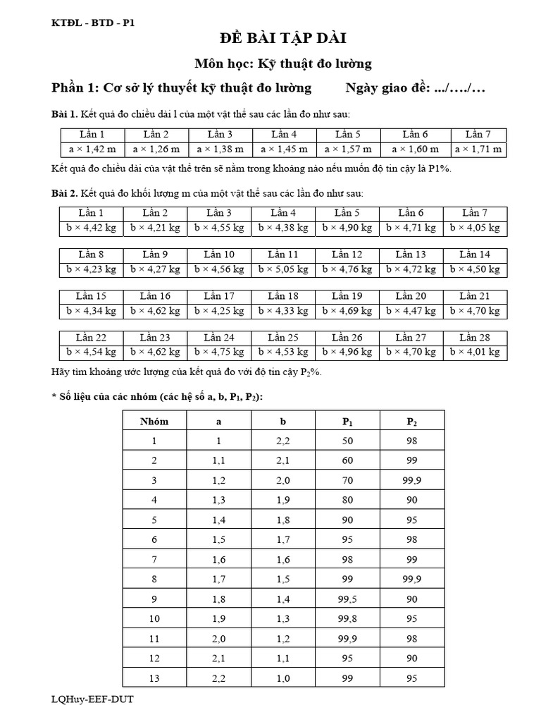 BT Dai - Ky Thuat Do Luong | PDF