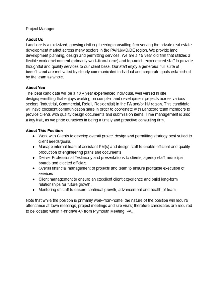 Project Manager | PDF