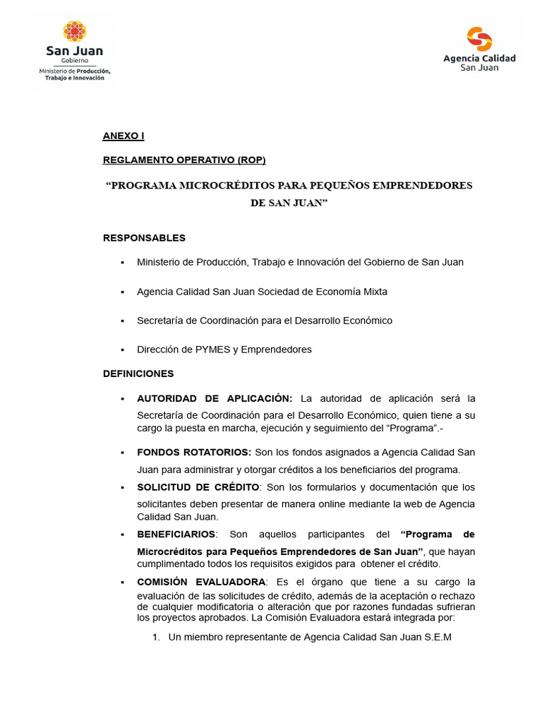 Rop Microcredito Docx (1) - Victoria Castro | PDF | Cheque | Interés