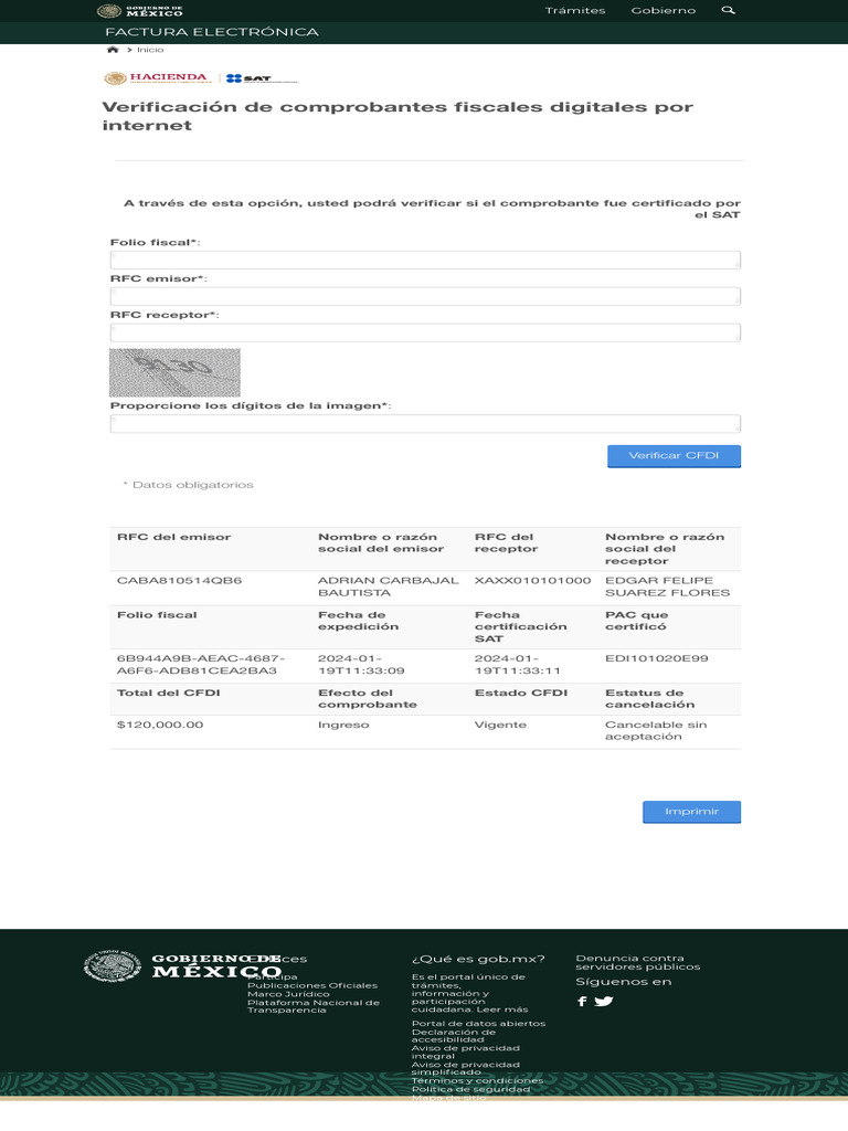 Verificación de Comprobantes Fiscales Digitales Por Internet 2 | PDF ...