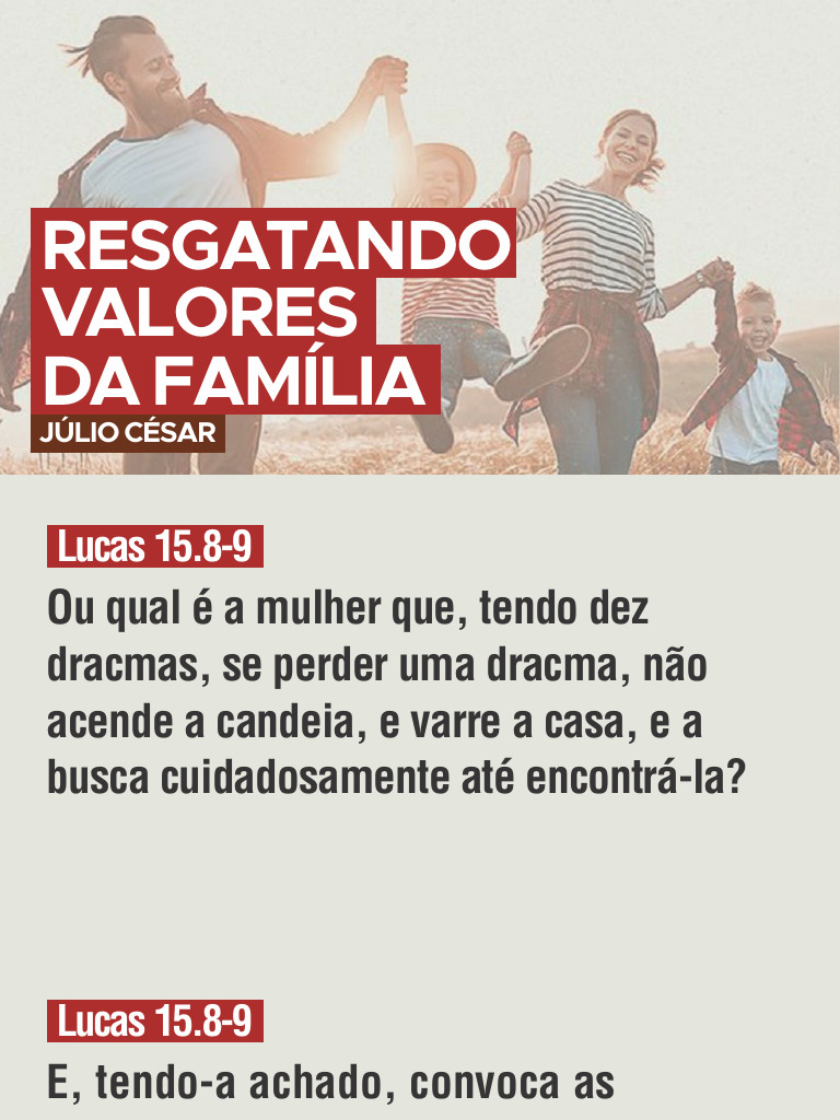 Resgatando Valores Da Família - Slides | PDF | Amor | Revelação