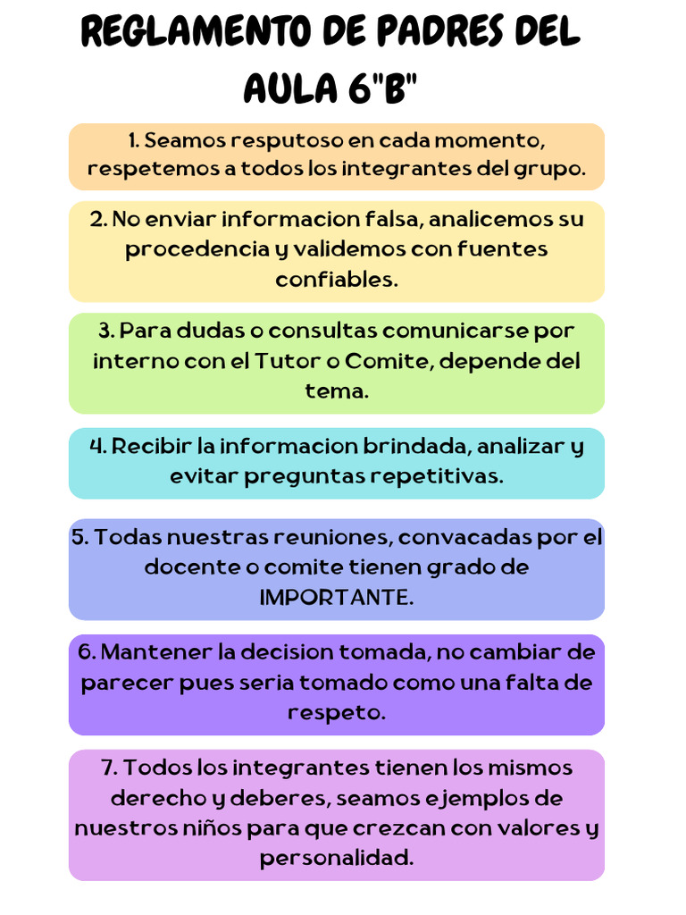 Poster Reglamento Del Aula Minimalista Colorido - 20250614 - 094839 ...