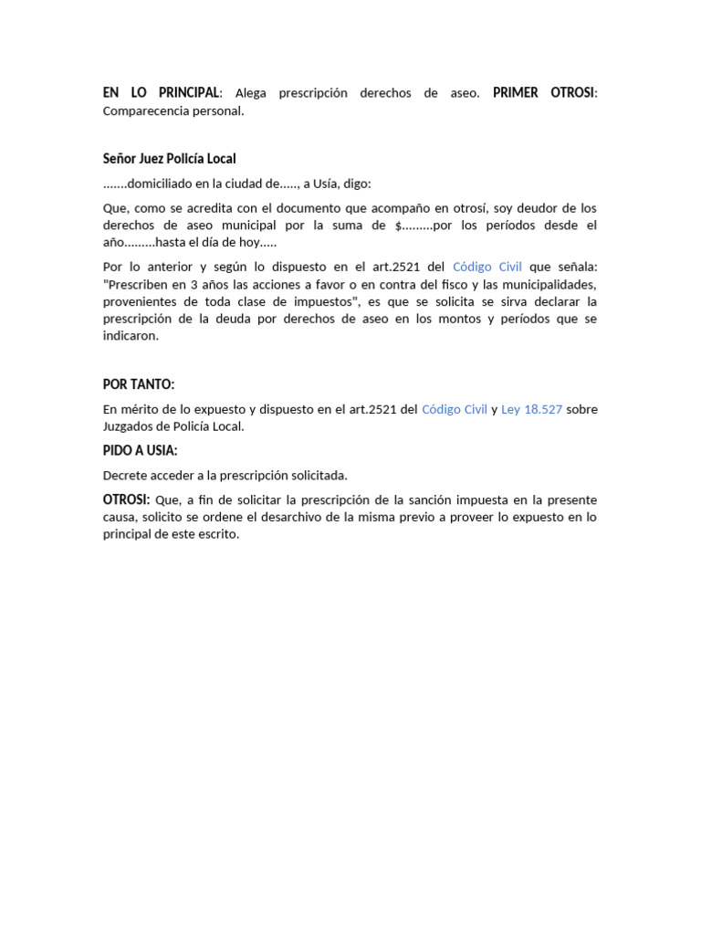 Presc. JPL Aseo | PDF