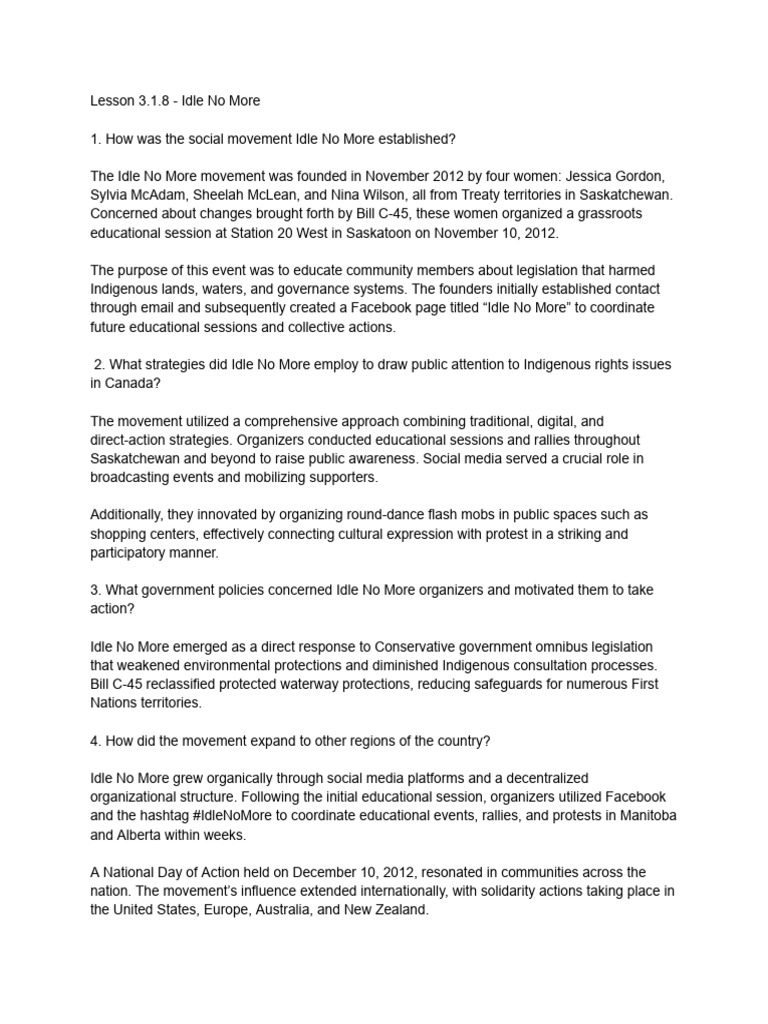 Lesson 3.1.8 - Idle No More | PDF