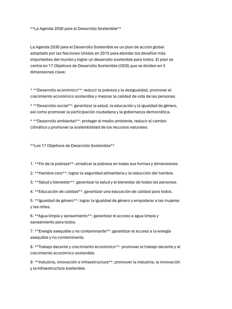 Agenda 2030 | PDF | Sustentabilidad | Desarrollo sostenible