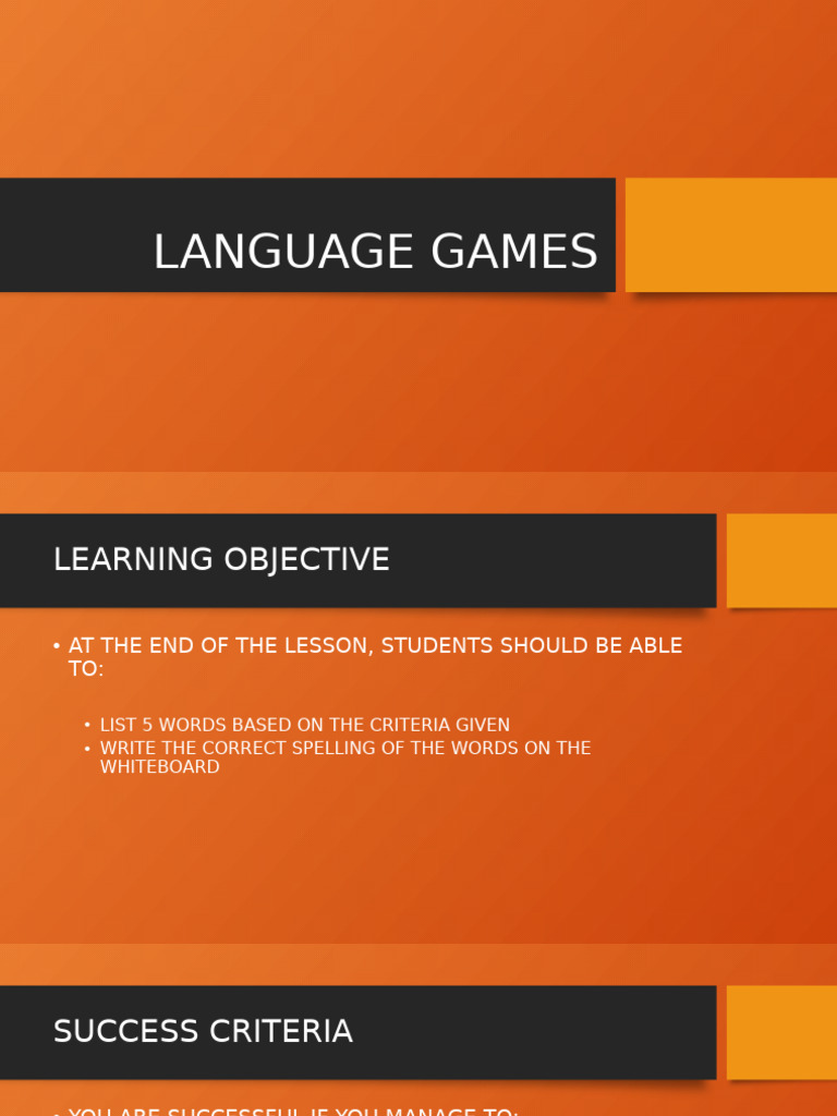 Vocab Game | PDF