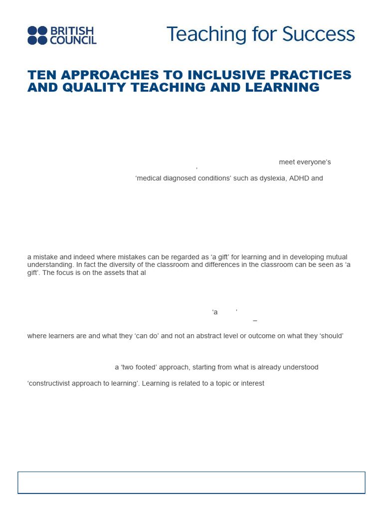 Top 10 Inclusive Teaching Approaches | PDF | Learning | Teachers