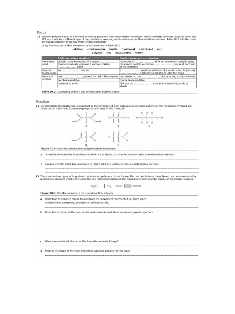 Condensation Polymer | PDF