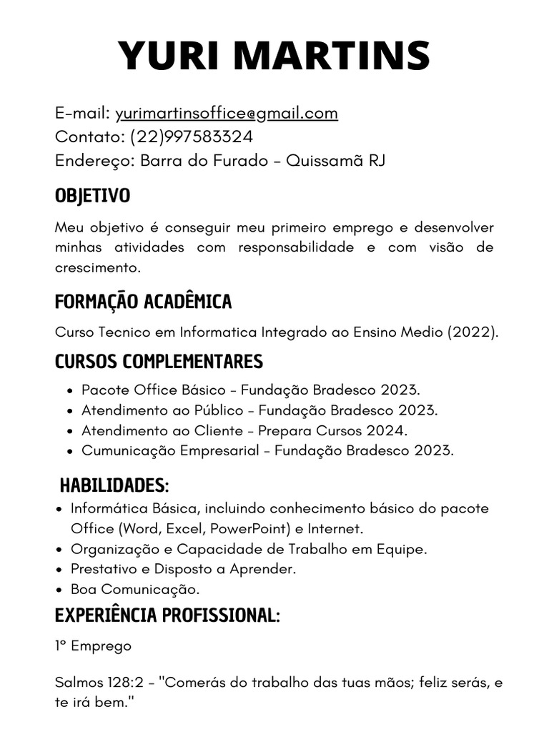 CV-Yuri Martins Da Silva | PDF