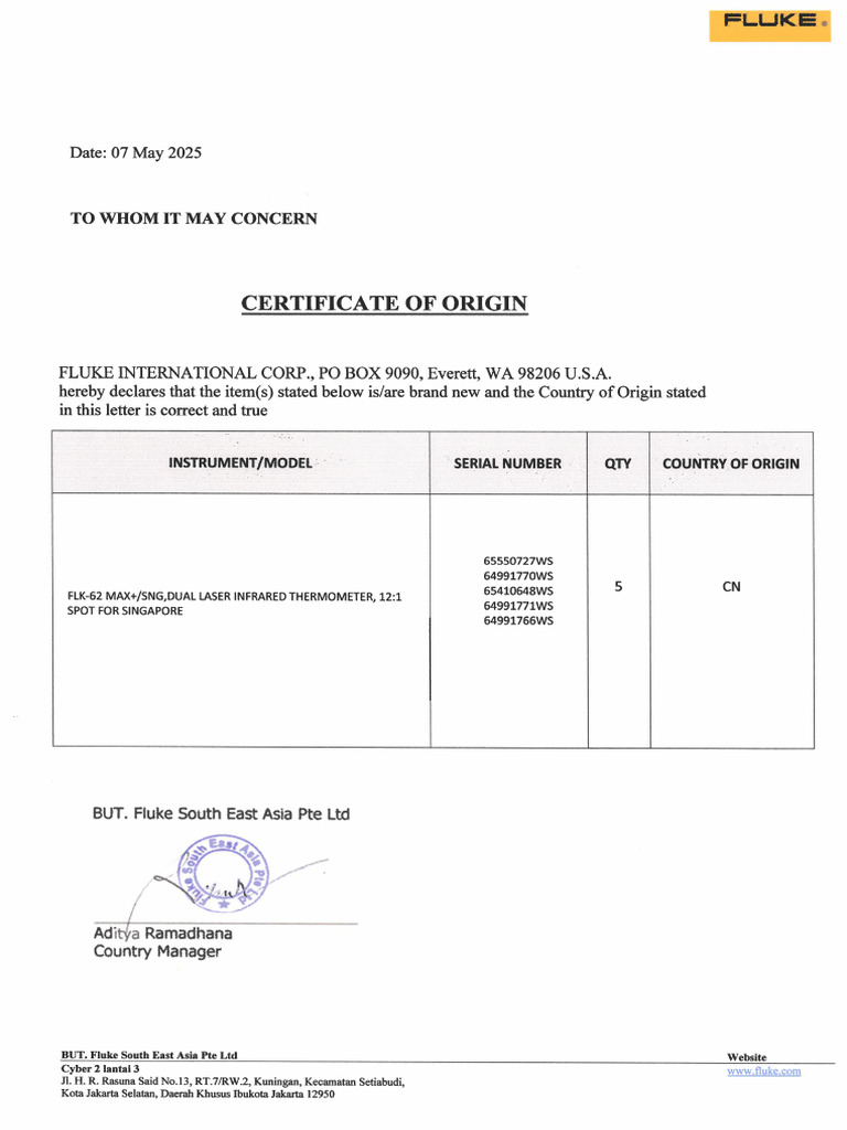 Certificate of Origin | PDF
