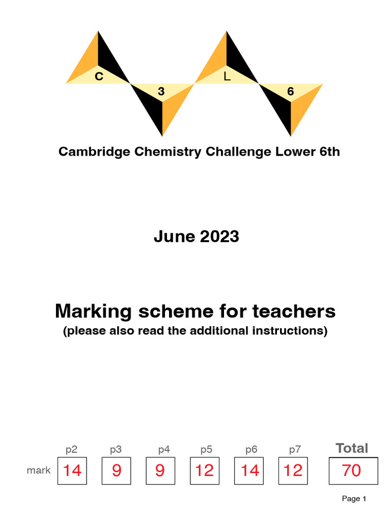 04 Teacher Markscheme c3l6 2023 | PDF | Chemistry | Physical Chemistry