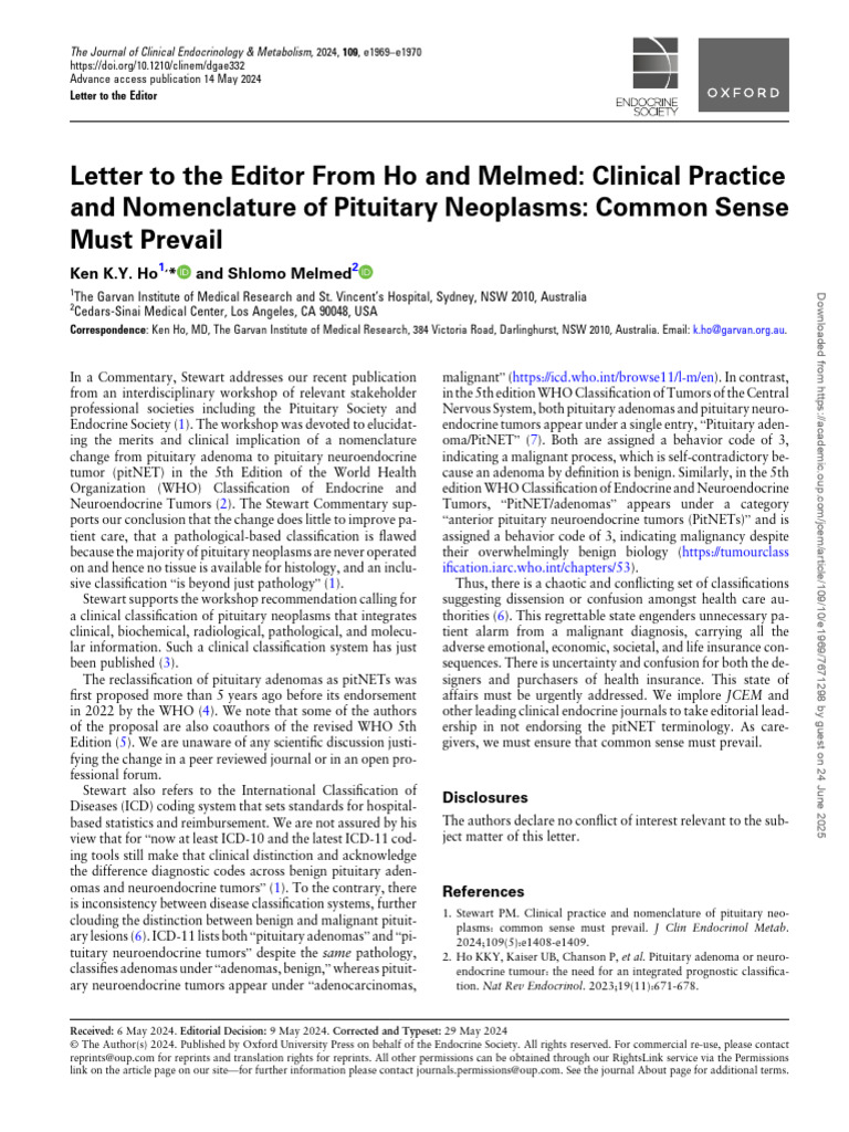 Pituitary Adenoma vs. PitNET Classification | PDF | Adenoma | Neoplasms