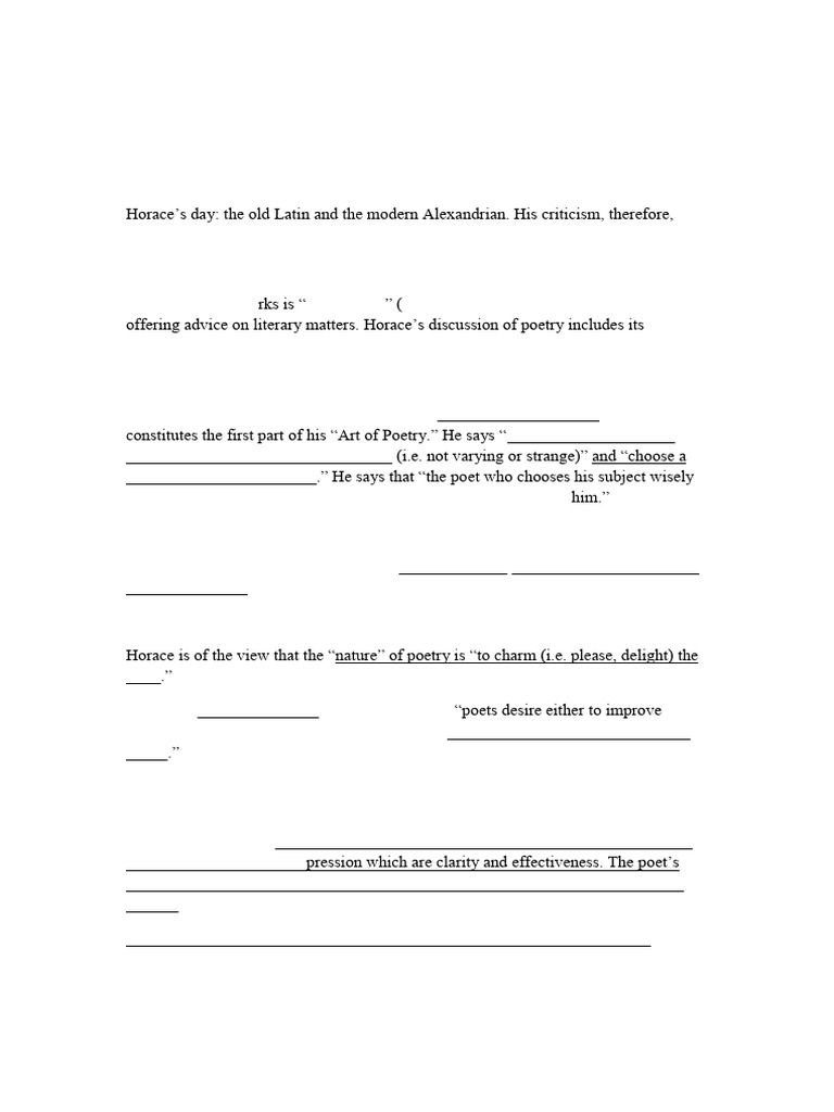 File 8a Roman Criticism Horace | PDF | Horace | Poetry
