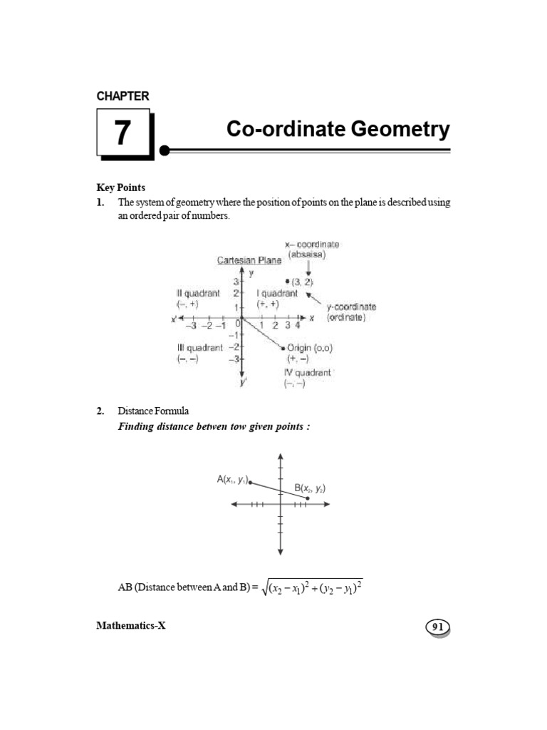 Co-ordinate Geometry Concepts and Formulas | PDF | Triangle | Euclidean ...