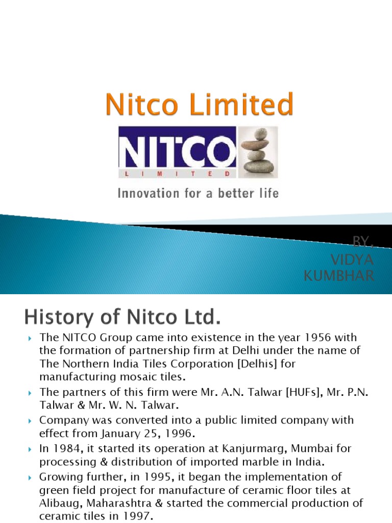Nitco Limited | PDF | Pottery | Tile