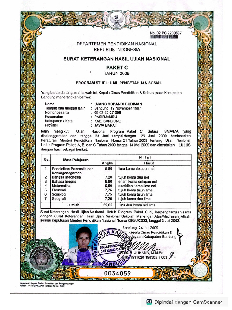 Transkrip Nilai PKT C | PDF