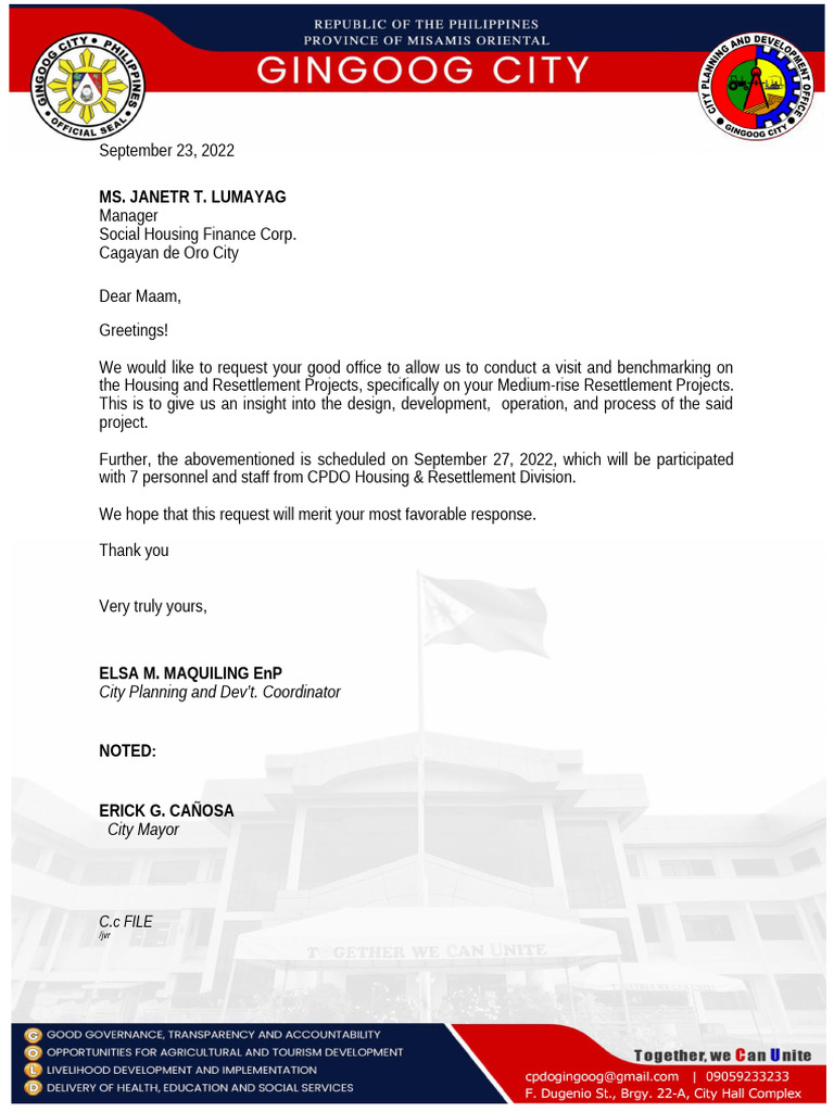 2022 Letter Benchmarking SHFC | PDF