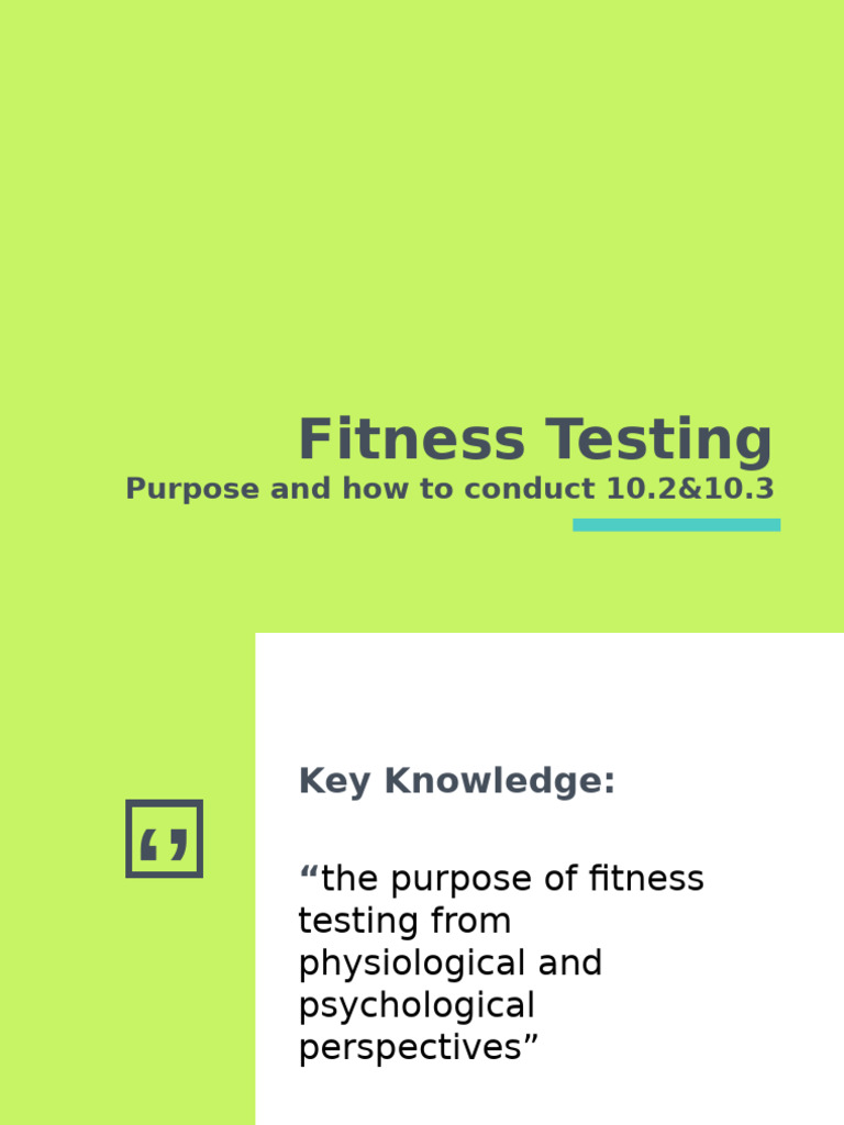 Fitness Testing: Purpose and Methods | PDF | Physical Fitness | Motivation