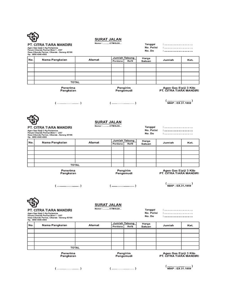 Surat Jalan Master | PDF