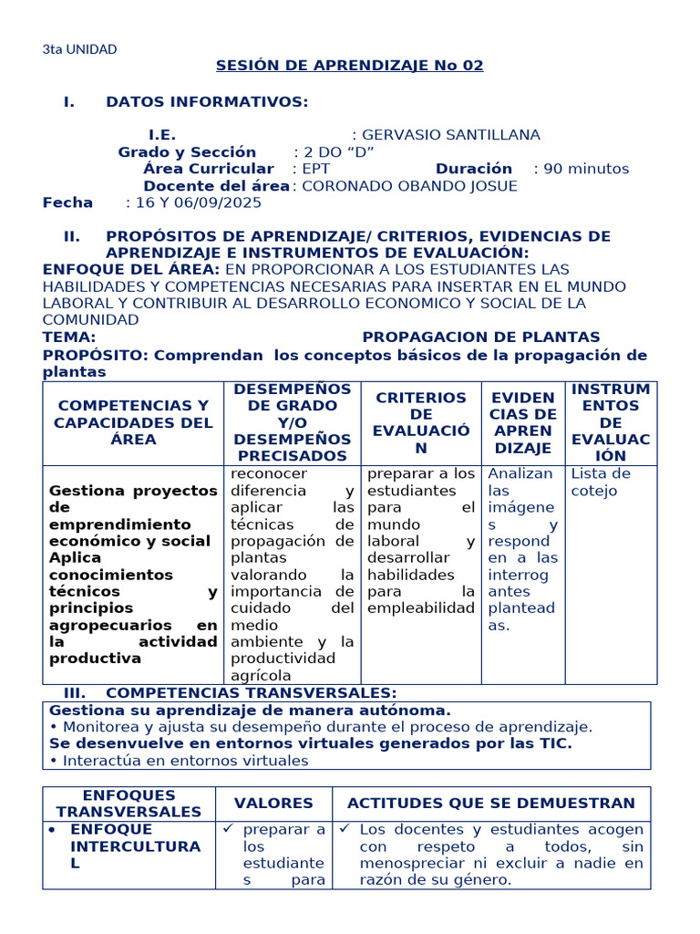 Sesion 02 de Septiembre DPCC 2do | PDF | Aprendizaje | Evaluación