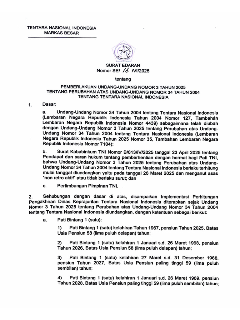 Se 16 Jun 2025 Mabes Tni | PDF