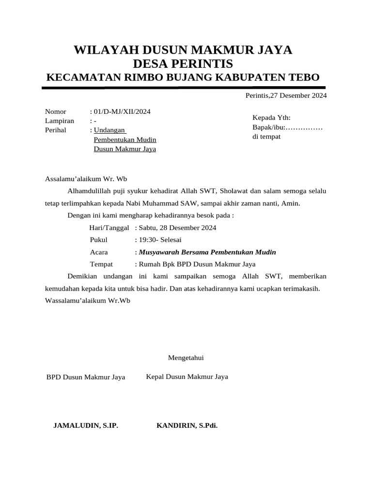 Undangan Mudin | PDF