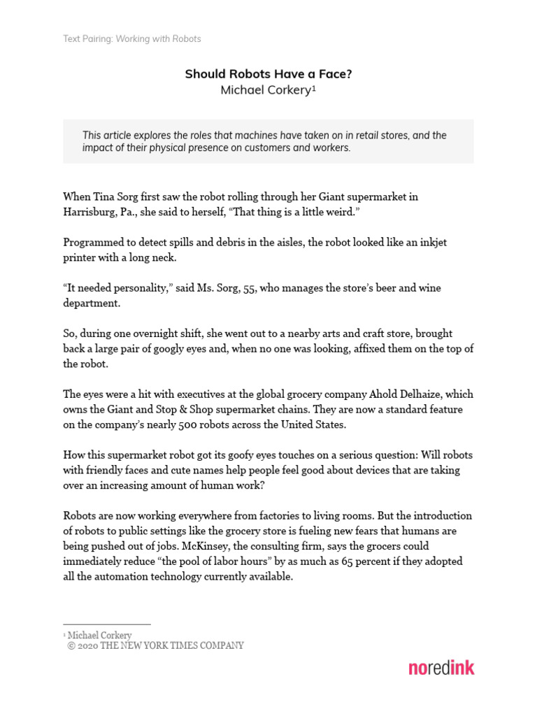 Working With Robots Text Set | PDF | Artificial Intelligence ...