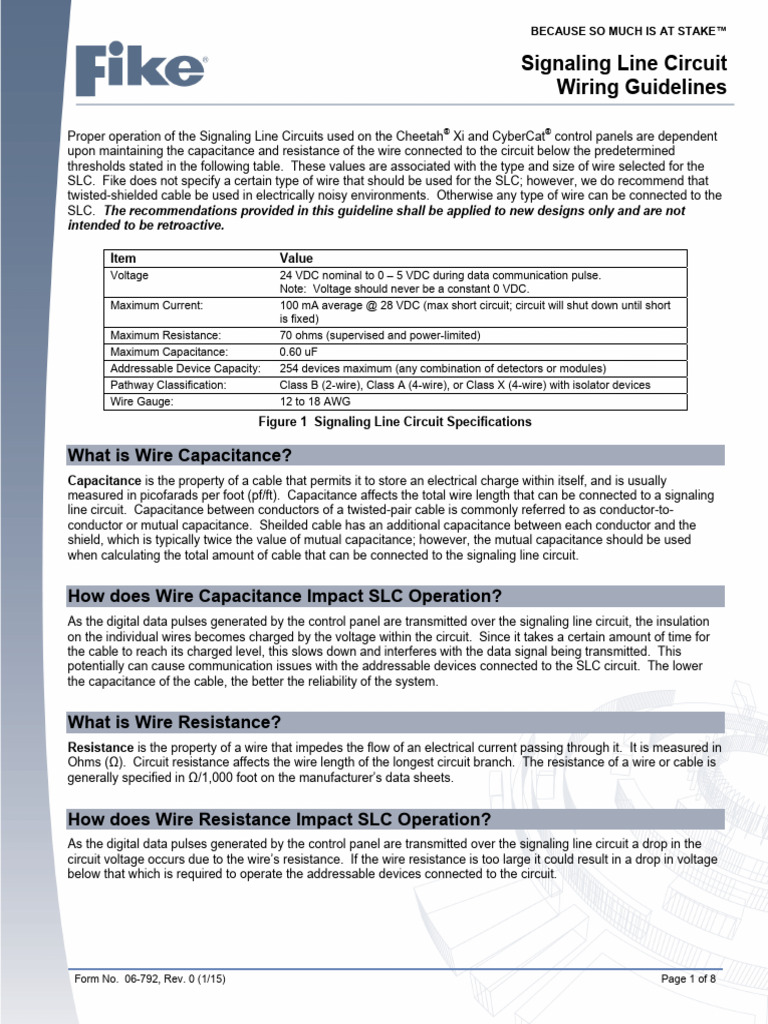 Signaling Line Circuit Wiring Guidelines | PDF | Capacitance ...