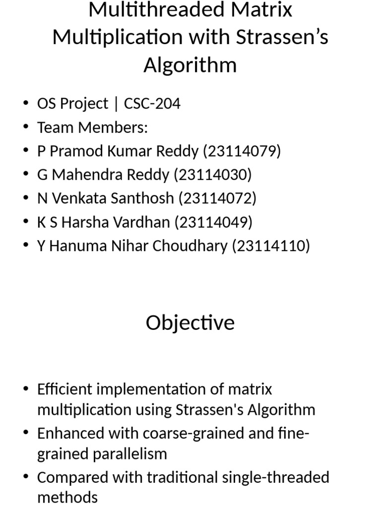 Multithreaded Strassen's Matrix Multiplication | PDF | Computational ...