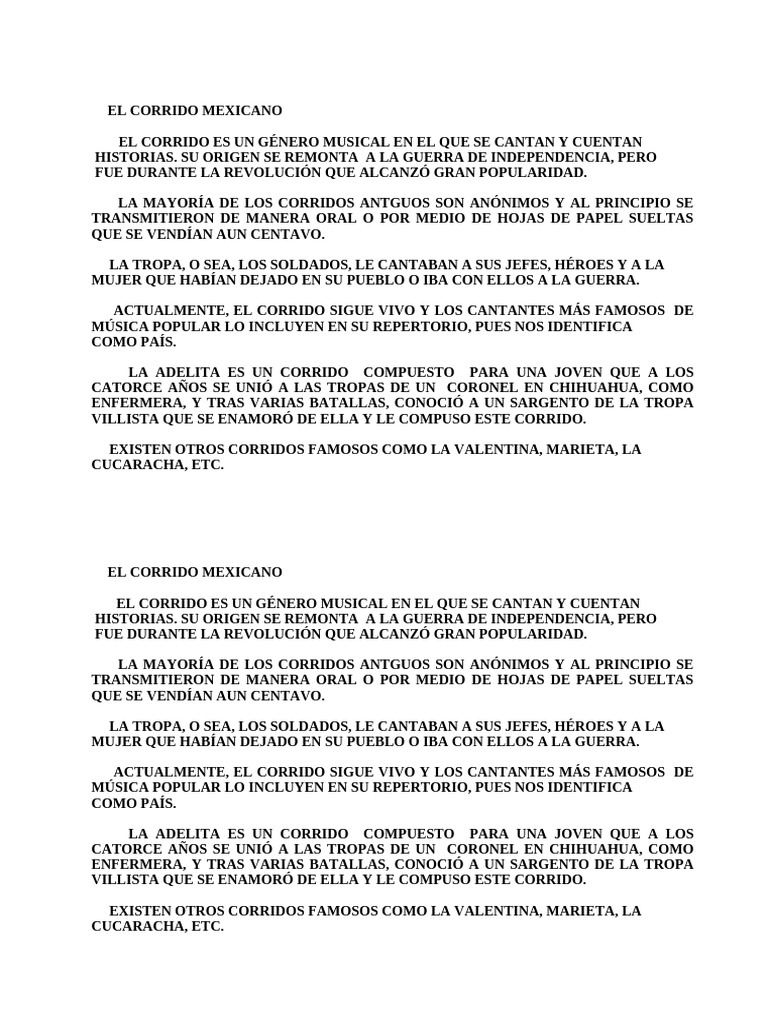 CORRIDO | PDF | Corrido