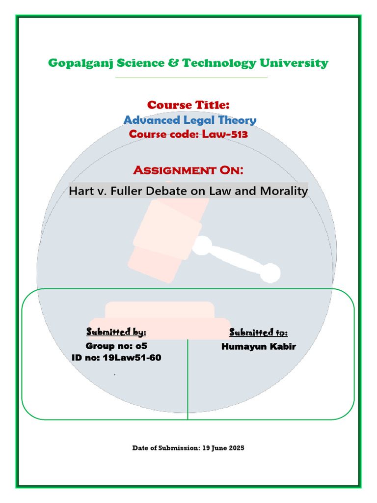Assignment On Hart Vs Fuller of Humayun Kabir Sir | PDF | Jurisprudence ...