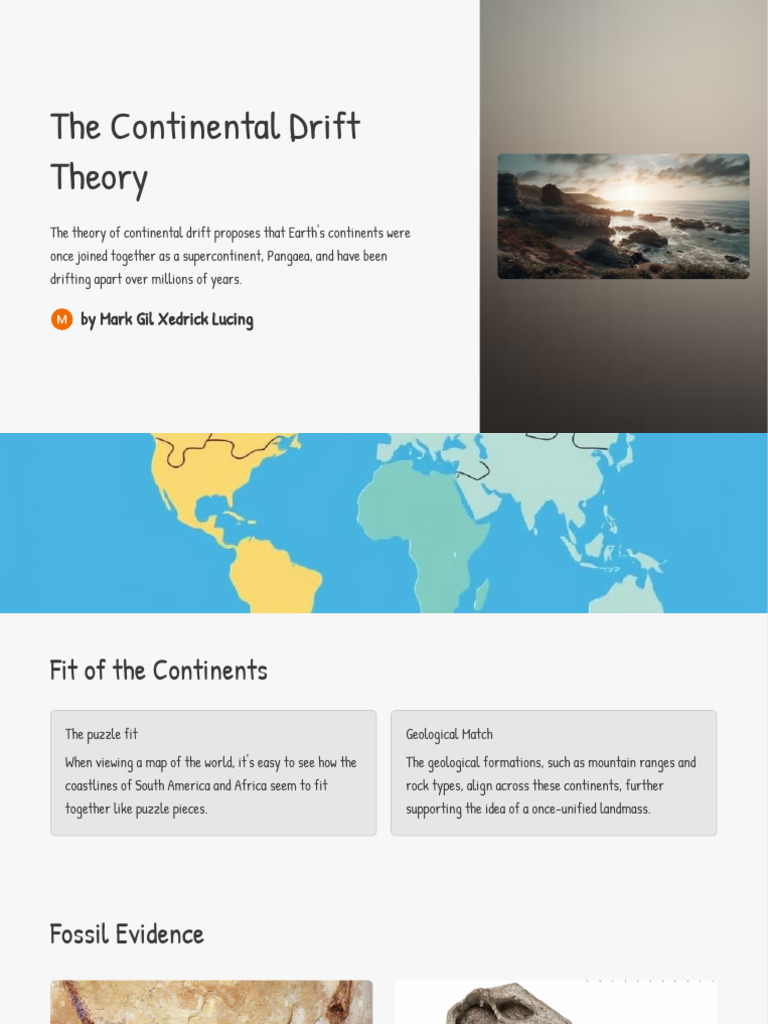 The Continental Drift Theory | PDF | Plate Tectonics | Earth Sciences