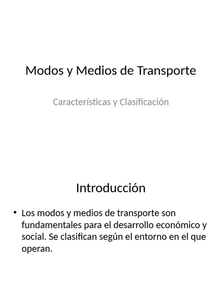 Introducción a los Modos de Transporte | PDF