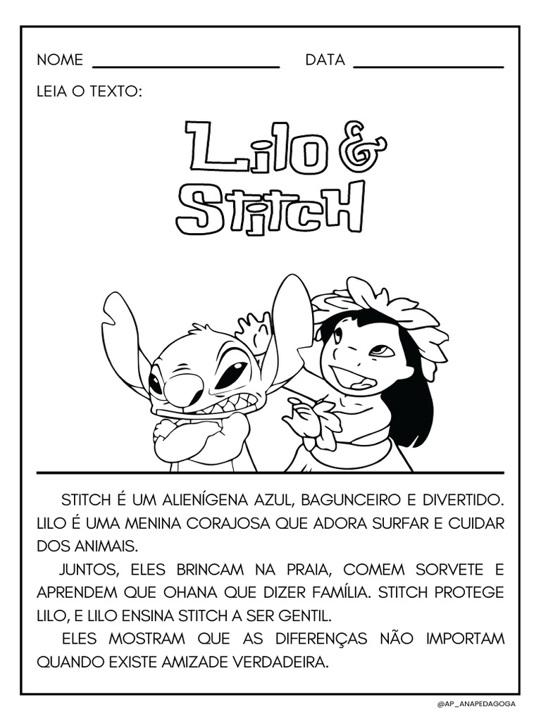 Atividade Lilo & Stitch | PDF