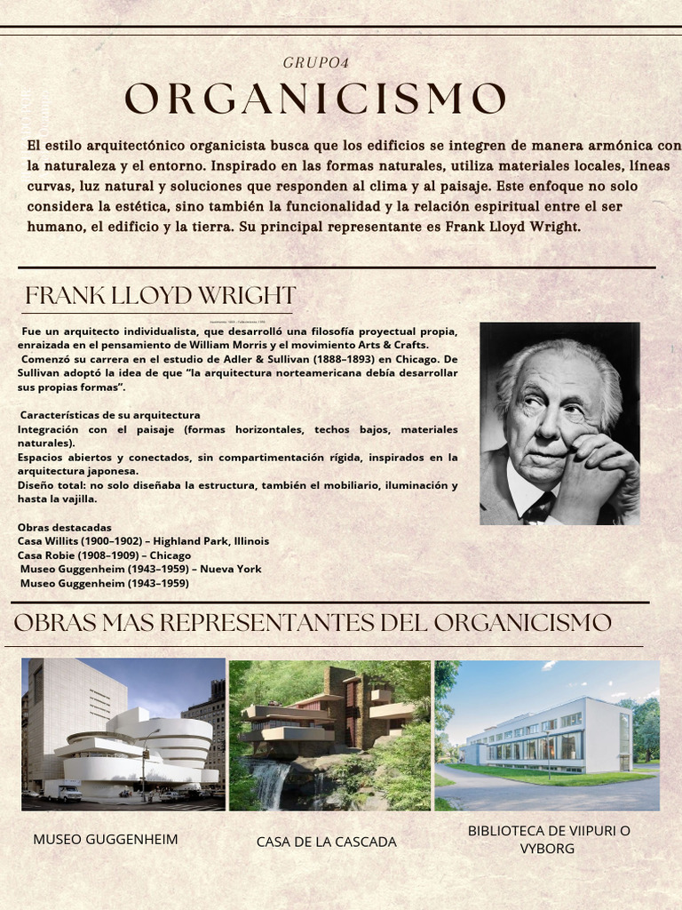 Arquitectura Organicista de Frank Lloyd Wright | PDF