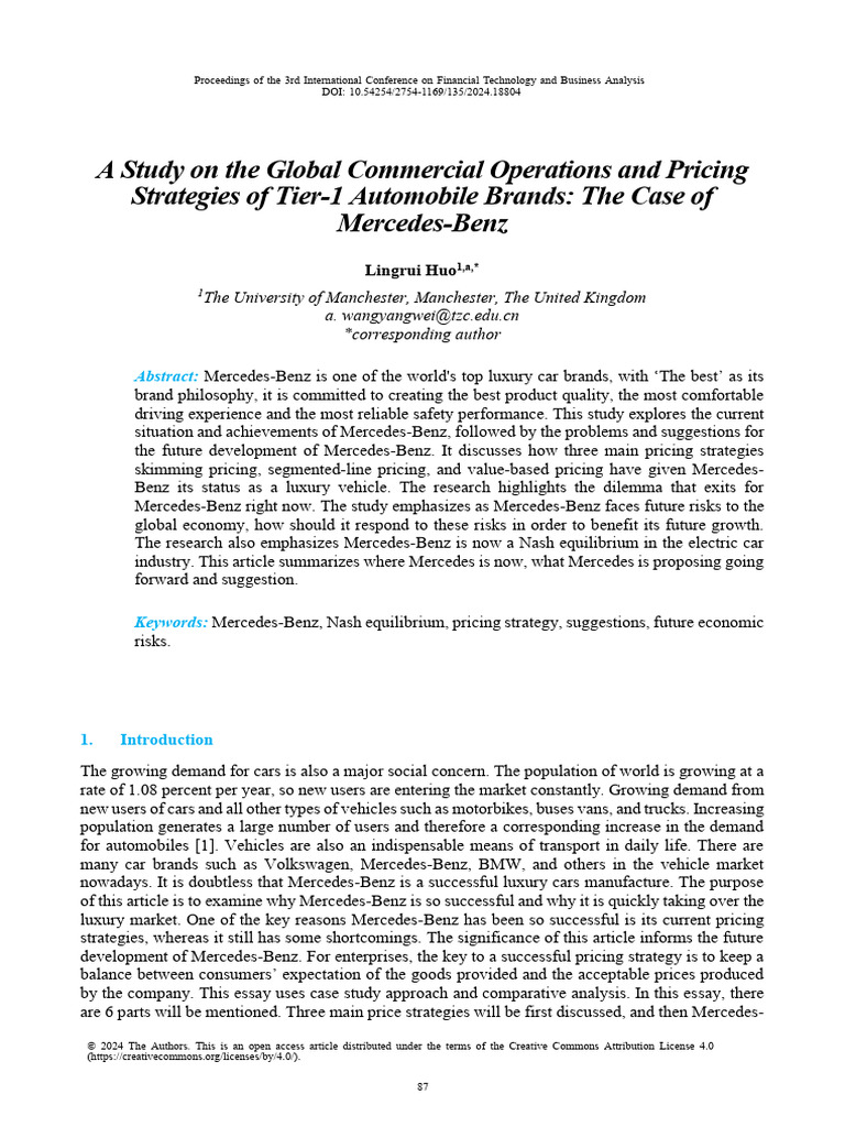 A Study On The Global Commercial Operations and PR | PDF | Pricing ...