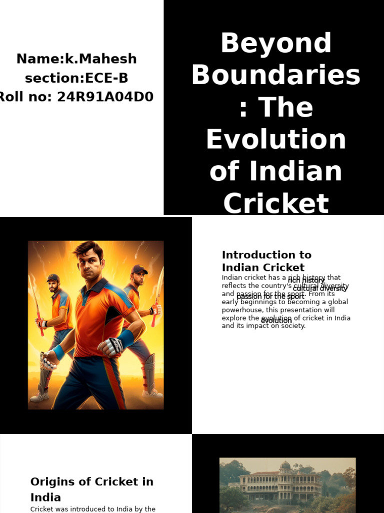 Evolution of Indian Cricket History | PDF | Sports | Athletic Sports