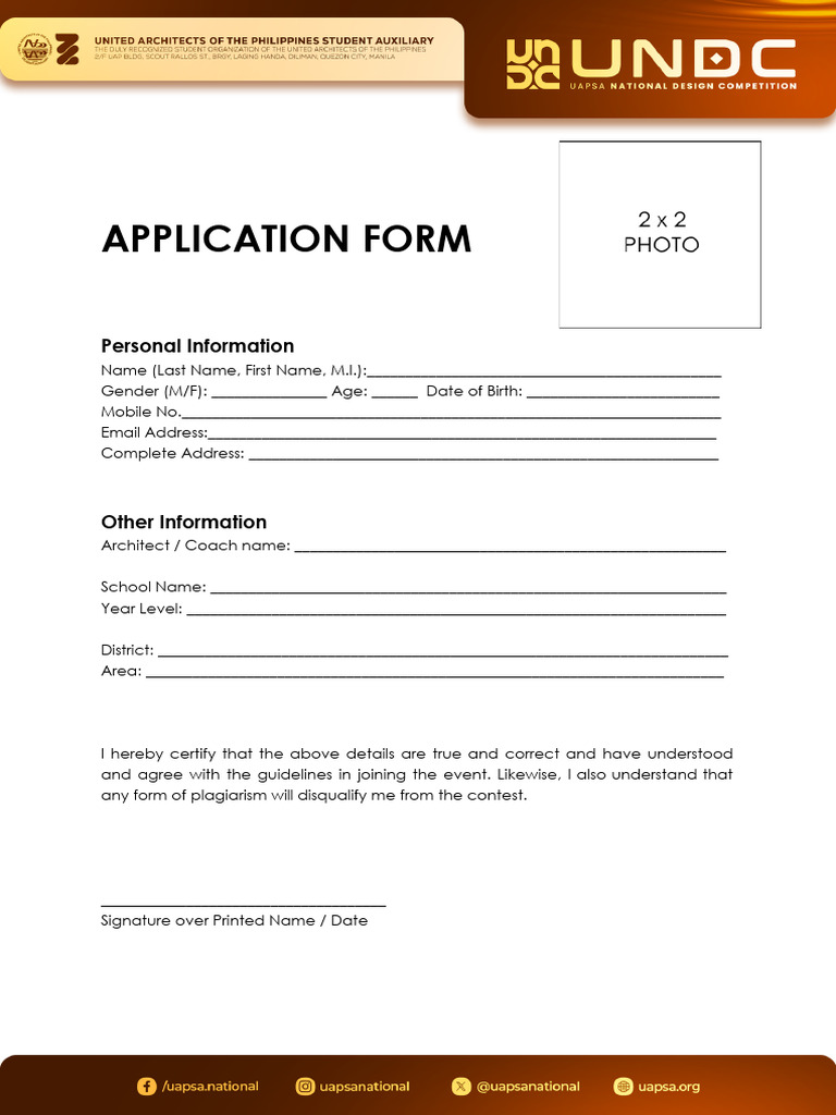 UNDC Application Form | PDF