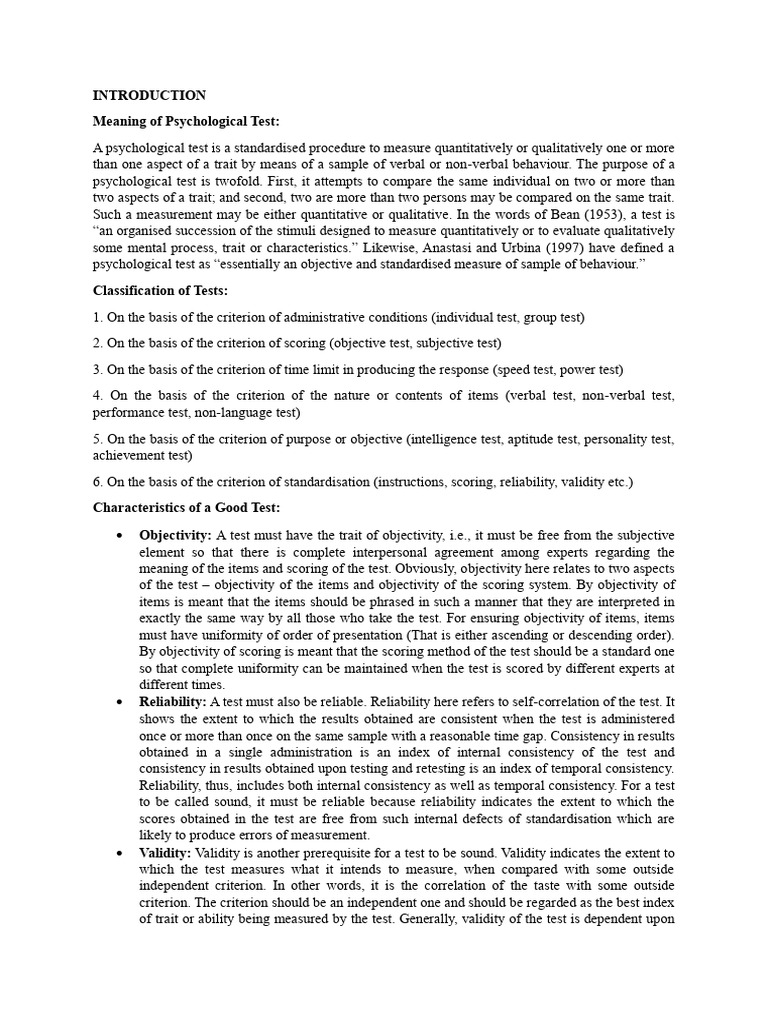 Introduction (Reliability) | PDF | Validity (Statistics ...