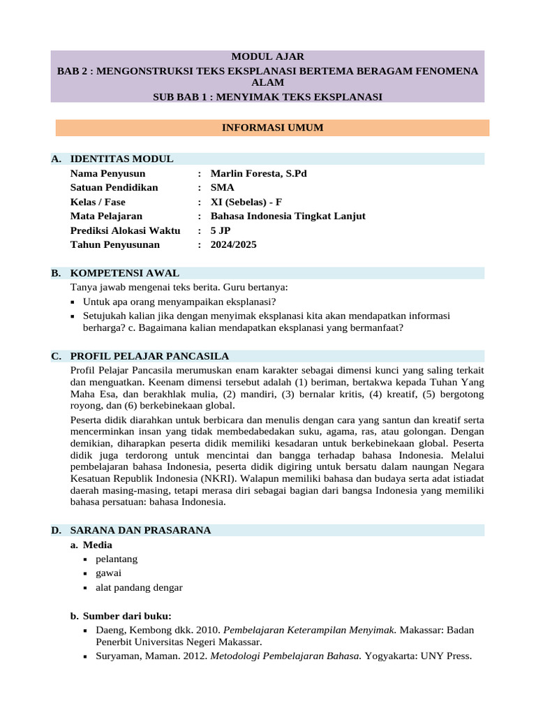 Teks Eksplanasi | PDF