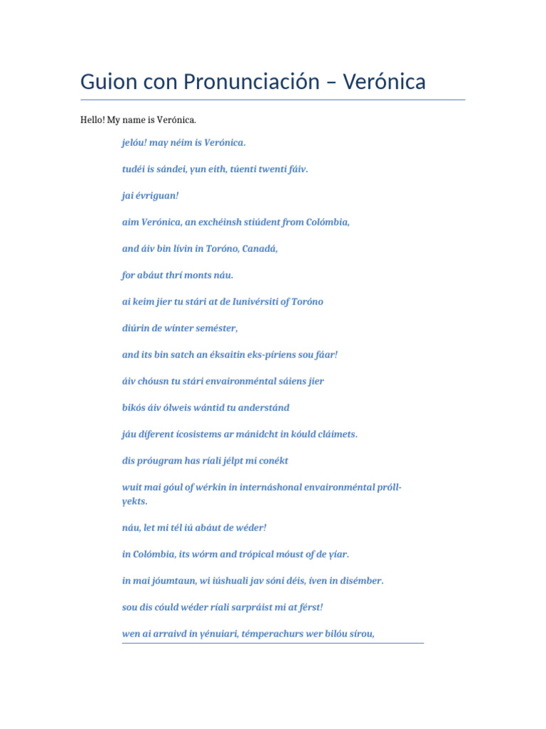 Pronunciation Guide | PDF